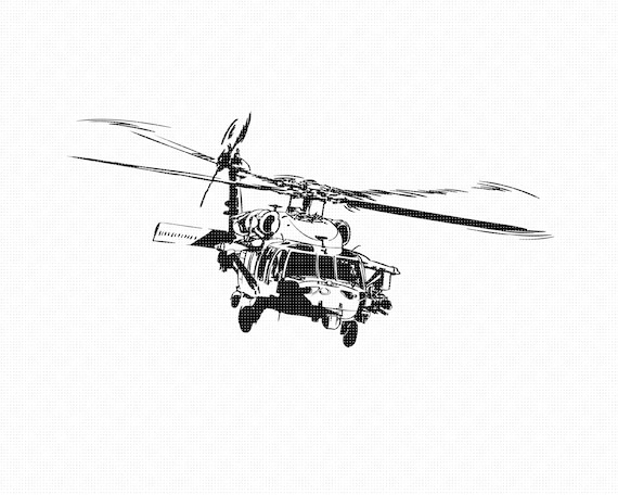 Helicopter Black Hawk Svg Eps Png Dxf Clipart for Cricut | Etsy