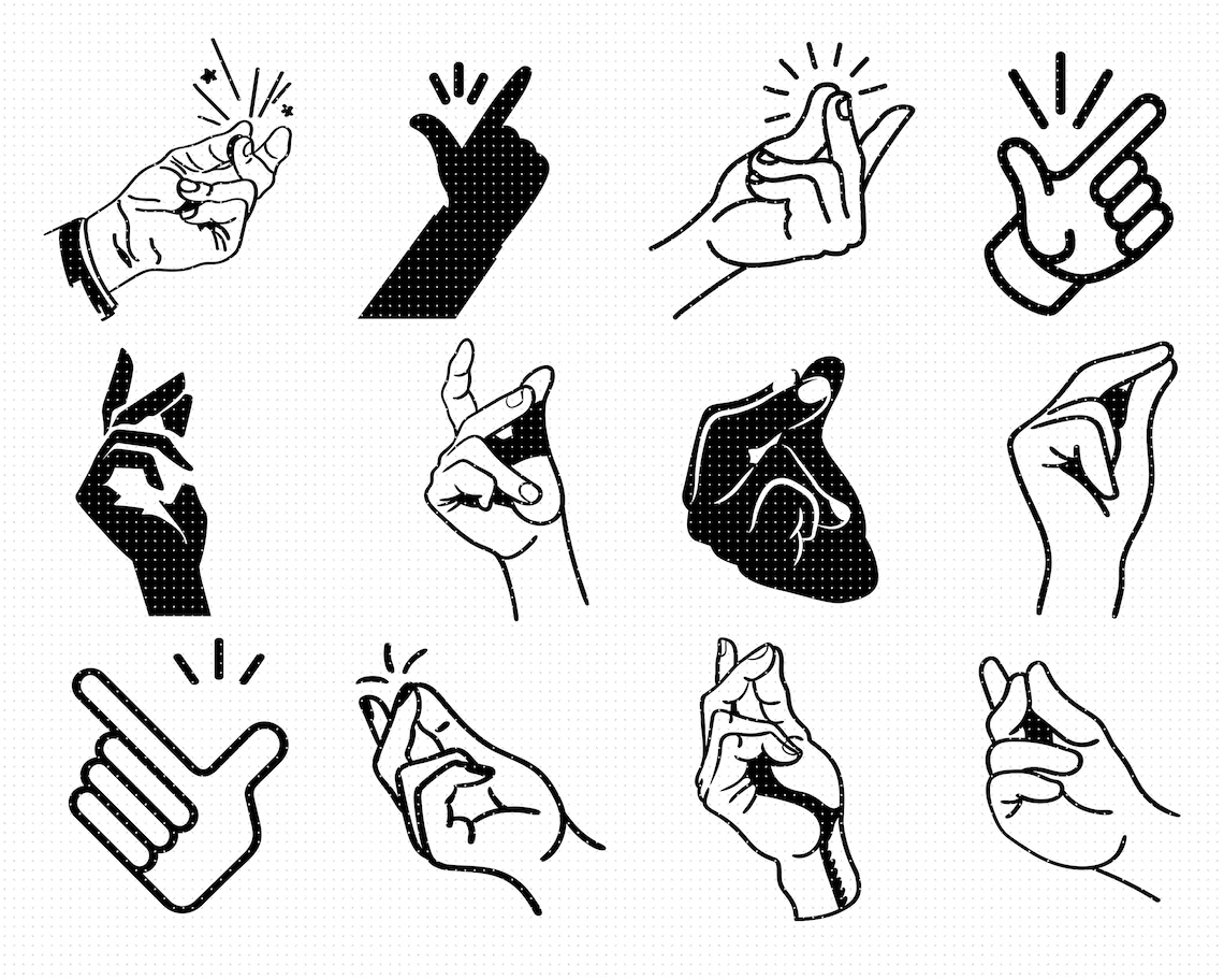 Finger Snap Snapping Svg Eps Png Dxf Clipart for Cricut | Etsy
