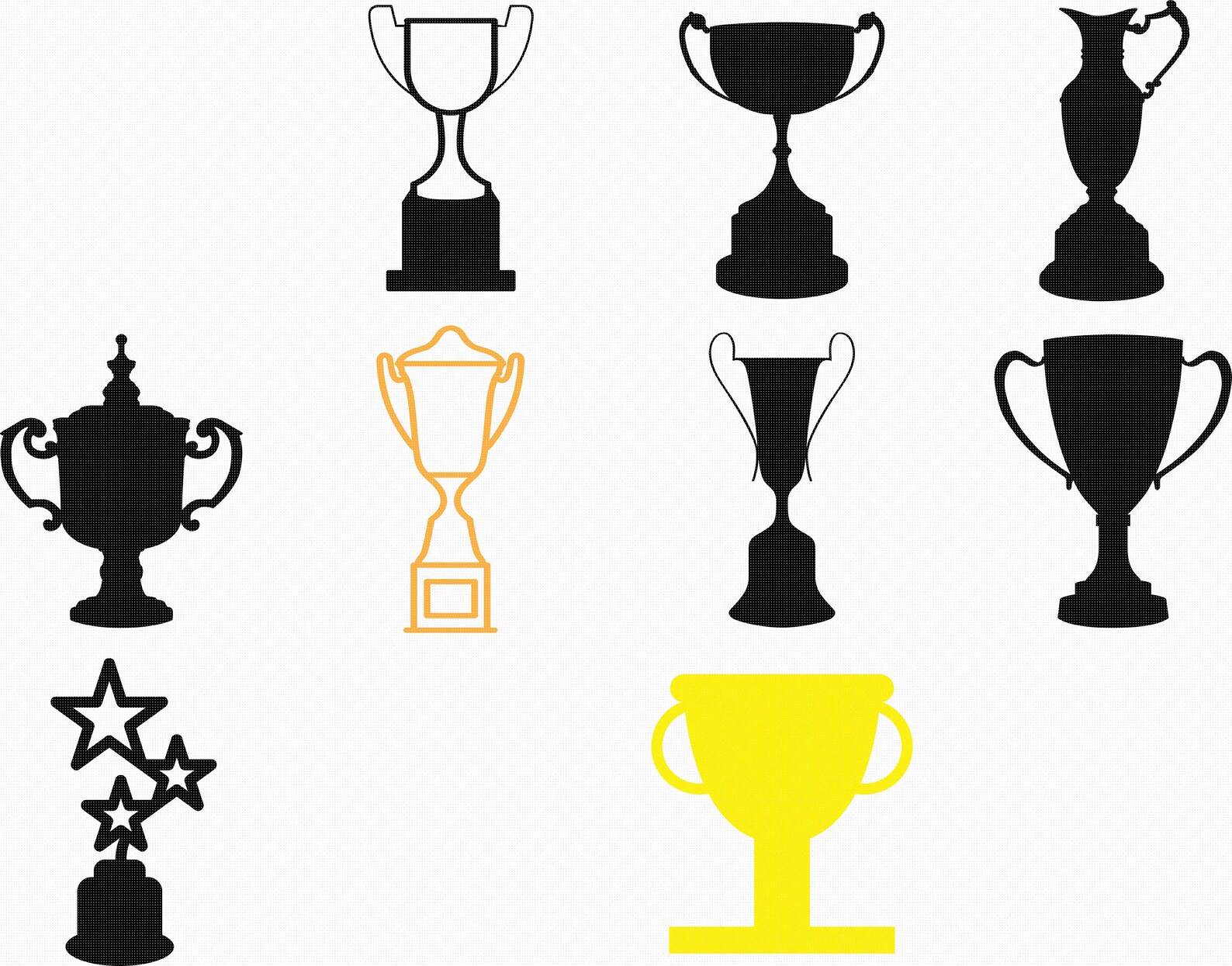 Trophy Svg Eps Png Dxf Clipart for Cricut and Silhouette - Etsy