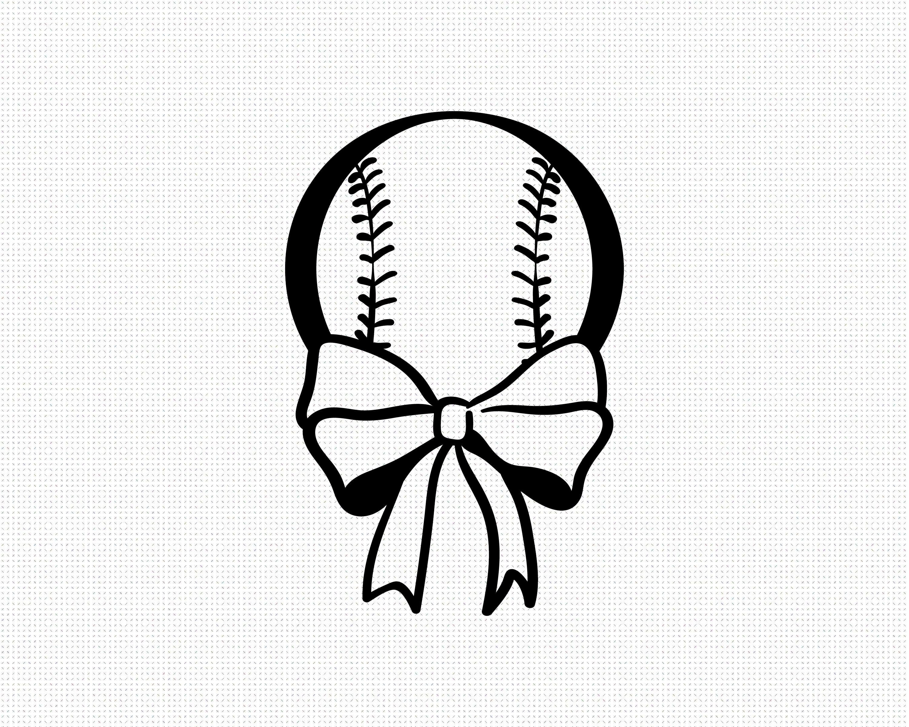 Baseball with ribbon svg eps png dxf clipart for cricut | Etsy