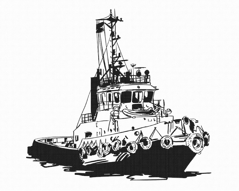 Tugboat svg eps png dxf clipart for cricut and silhouette | Etsy