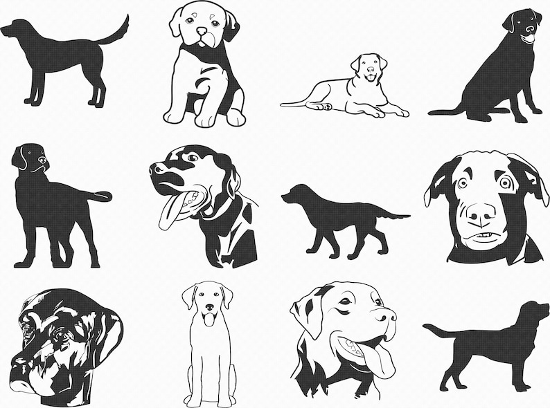 Labrador Dog Svg Eps Png Dxf Clipart for Cricut and - Etsy