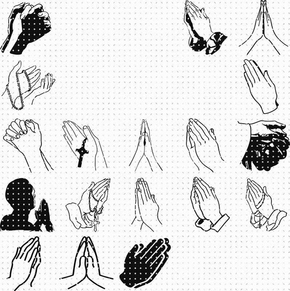 Praying Pray Hands Svg Eps Png Dxf Clipart for Cricut and - Etsy India