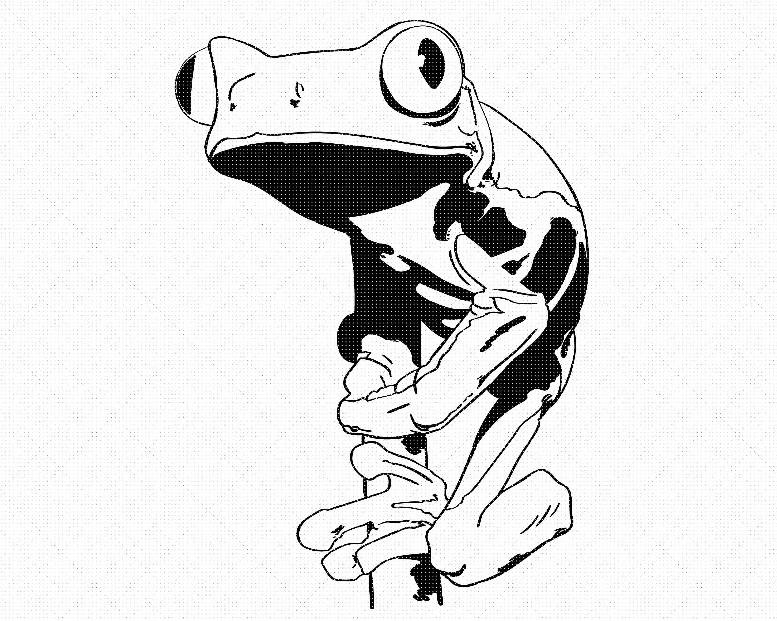 Tree Frog Clipart Black And White