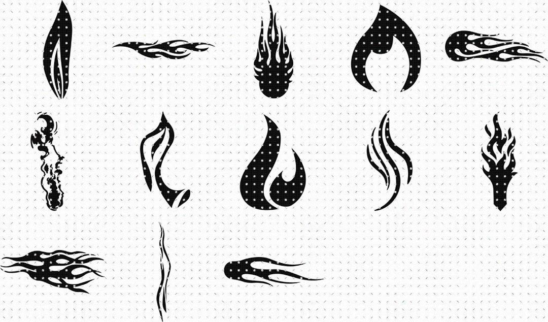 Flame Svg, Eps, Png, Dxf, Clipart for Cricut and Silhouette - Etsy