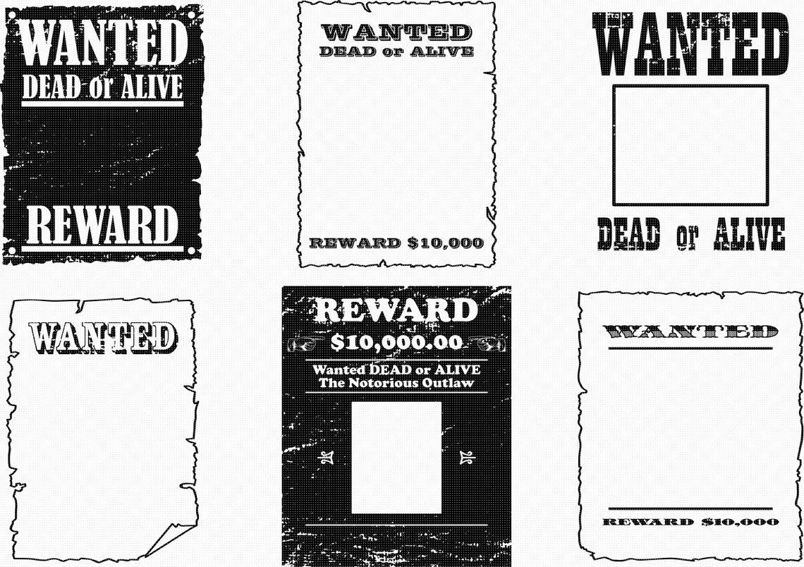 Wanted Poster Svg, Eps, Png, Dxf, Clipart for Cricut and Silhouette - Etsy