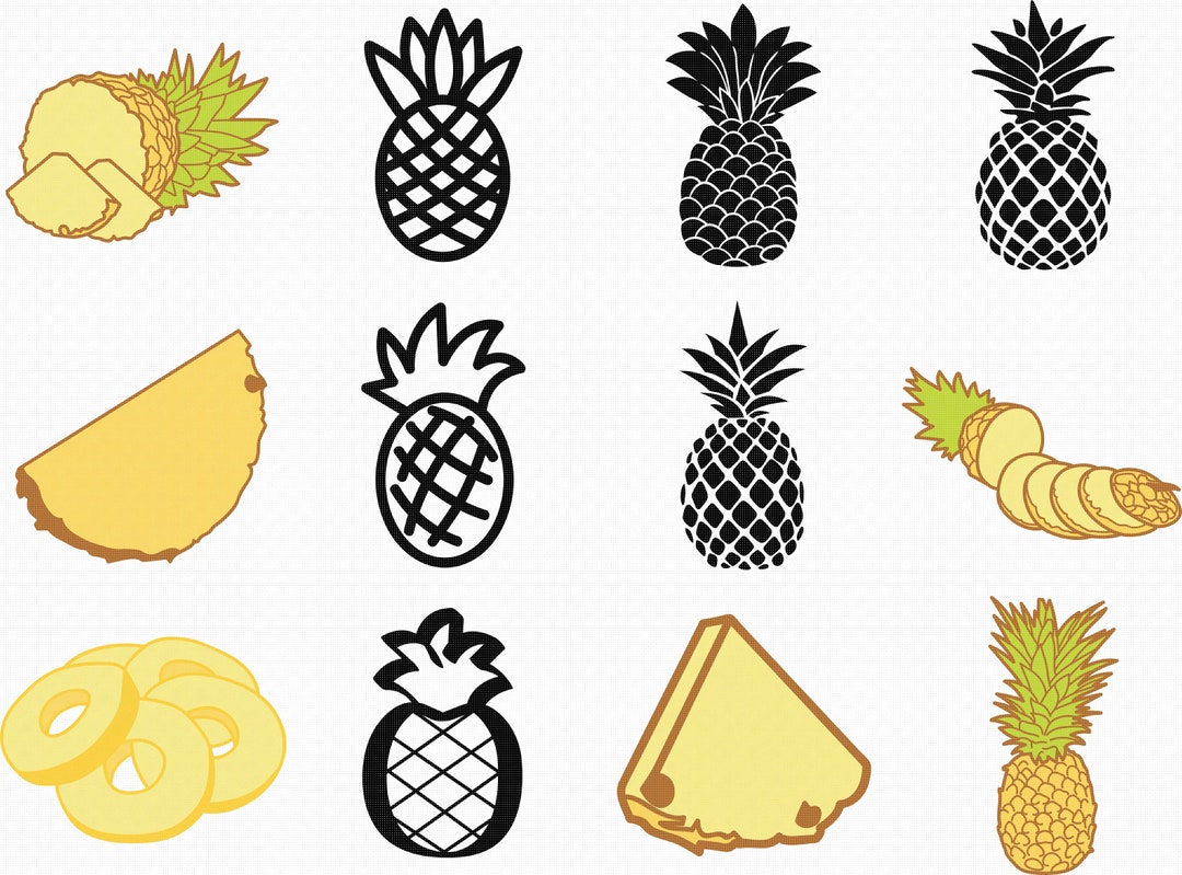 Pineapple Svg, Eps, Png, Dxf, Clipart for Cricut and Silhouette - Etsy