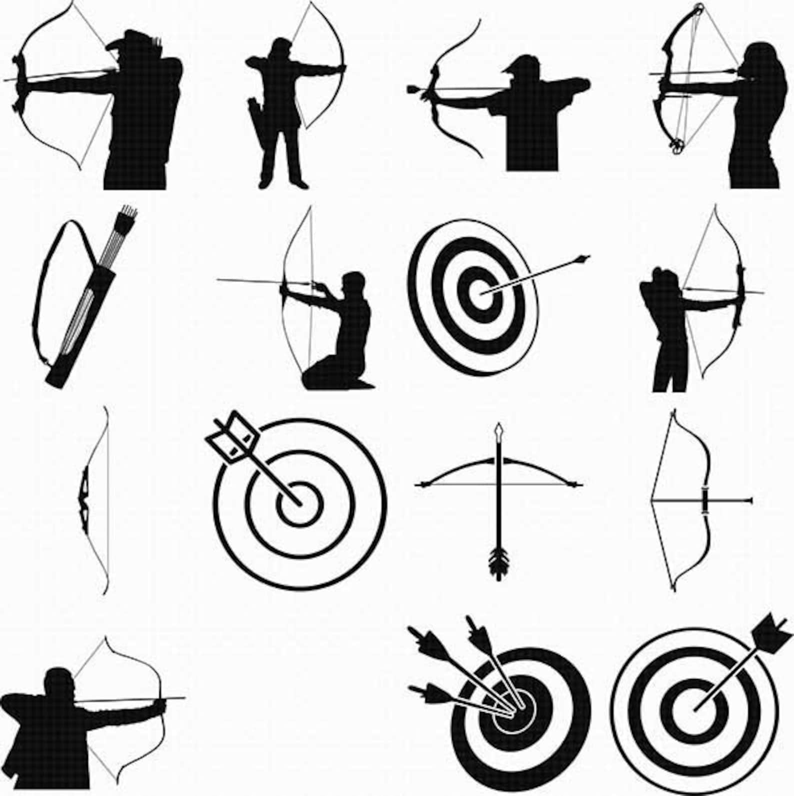 Archery Svg, Eps, Png, Dxf, Clipart for Cricut and Silhouette - Etsy