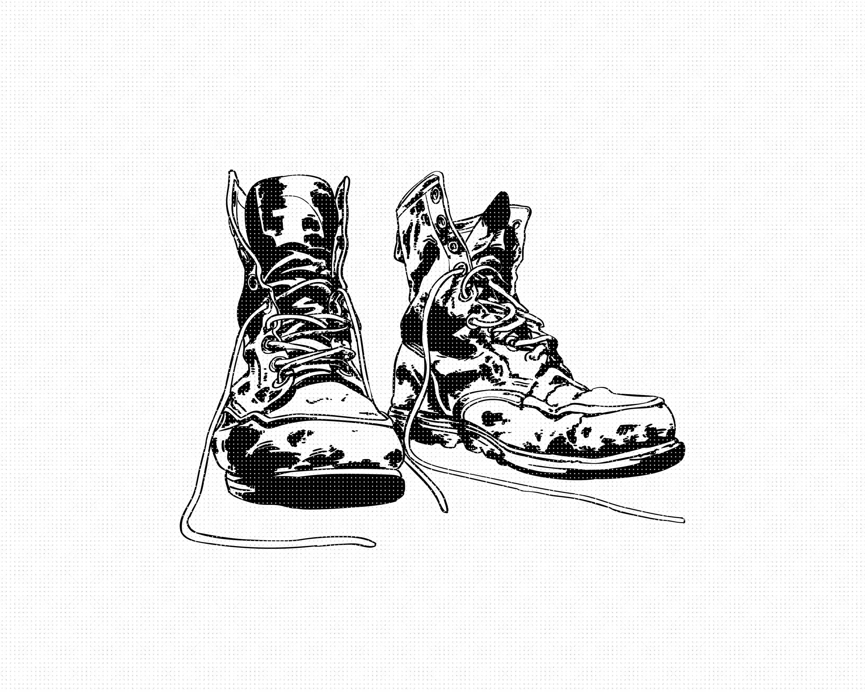 Old Work Boots Svg, Eps, Png, Dxf, Clipart for Cricut and Silhouette ...