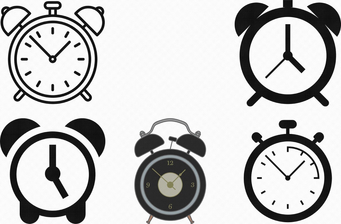 Wecker Svg, Eps, Png, Dxf, Clipart für Cricut und Silhouette - Etsy.de
