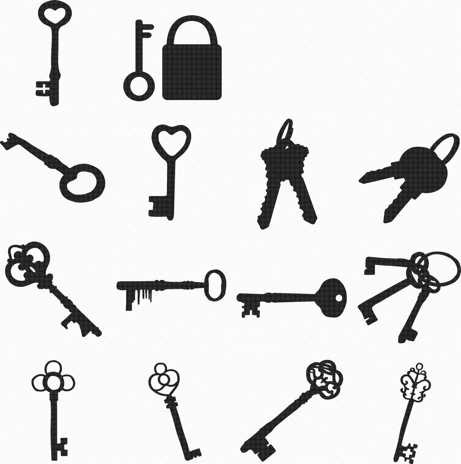 Keys Svg Eps Png Dxf Clipart for Cricut and Silhouette - Etsy