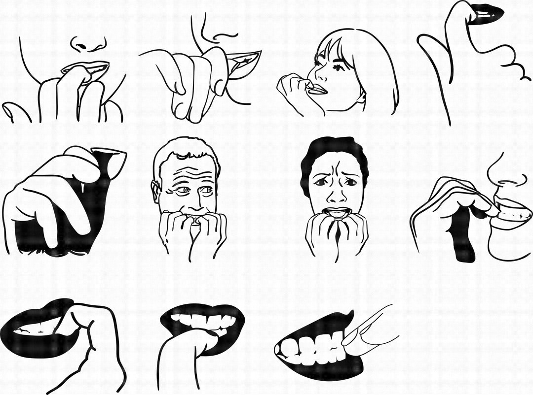 Nail Biting Svg, Eps, Png, Dxf, Clipart for Cricut and Silhouette - Etsy