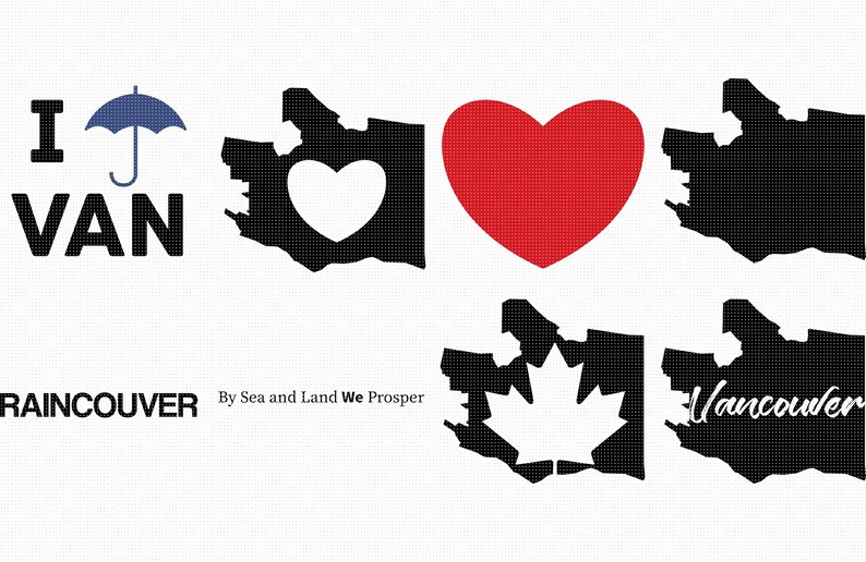 Vancouver Canada Svg, Eps, Png, Dxf, Clipart for Cricut and Silhouette ...