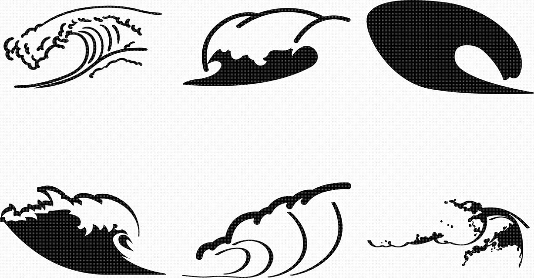 Wave Svg, Eps, Png, Dxf, Clipart for Cricut and Silhouette - Etsy