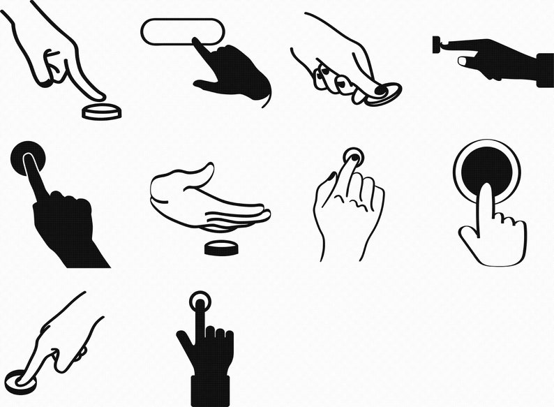 Push Button Svg, Eps, Png, Dxf, Clipart for Cricut and Silhouette - Etsy