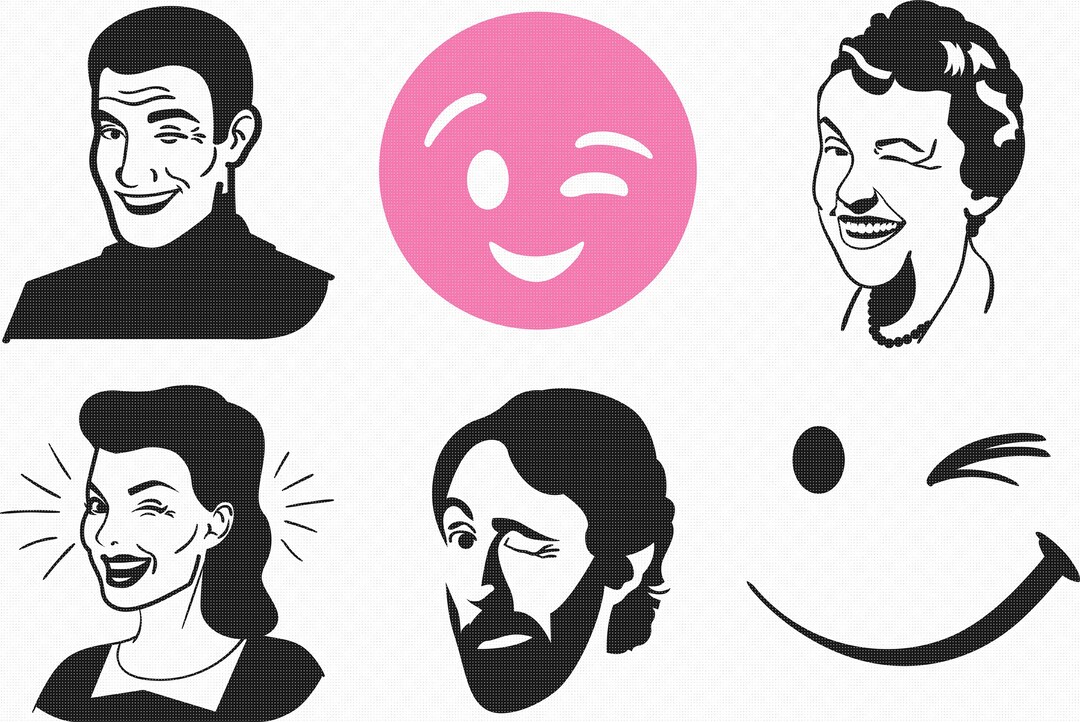 Wink Winking Svg, Eps, Png, Dxf, Clipart for Cricut and Silhouette - Etsy