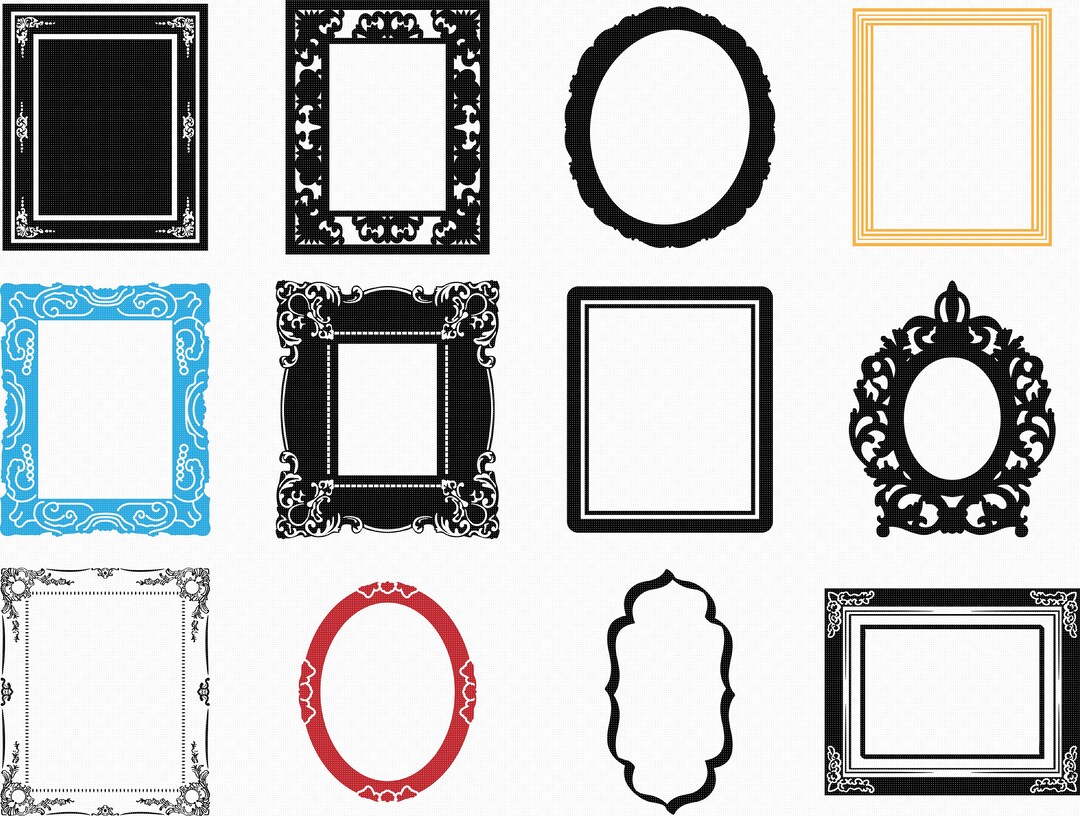 Picture Frame Svg, Eps, Png, Dxf, Clipart for Cricut and Silhouette - Etsy