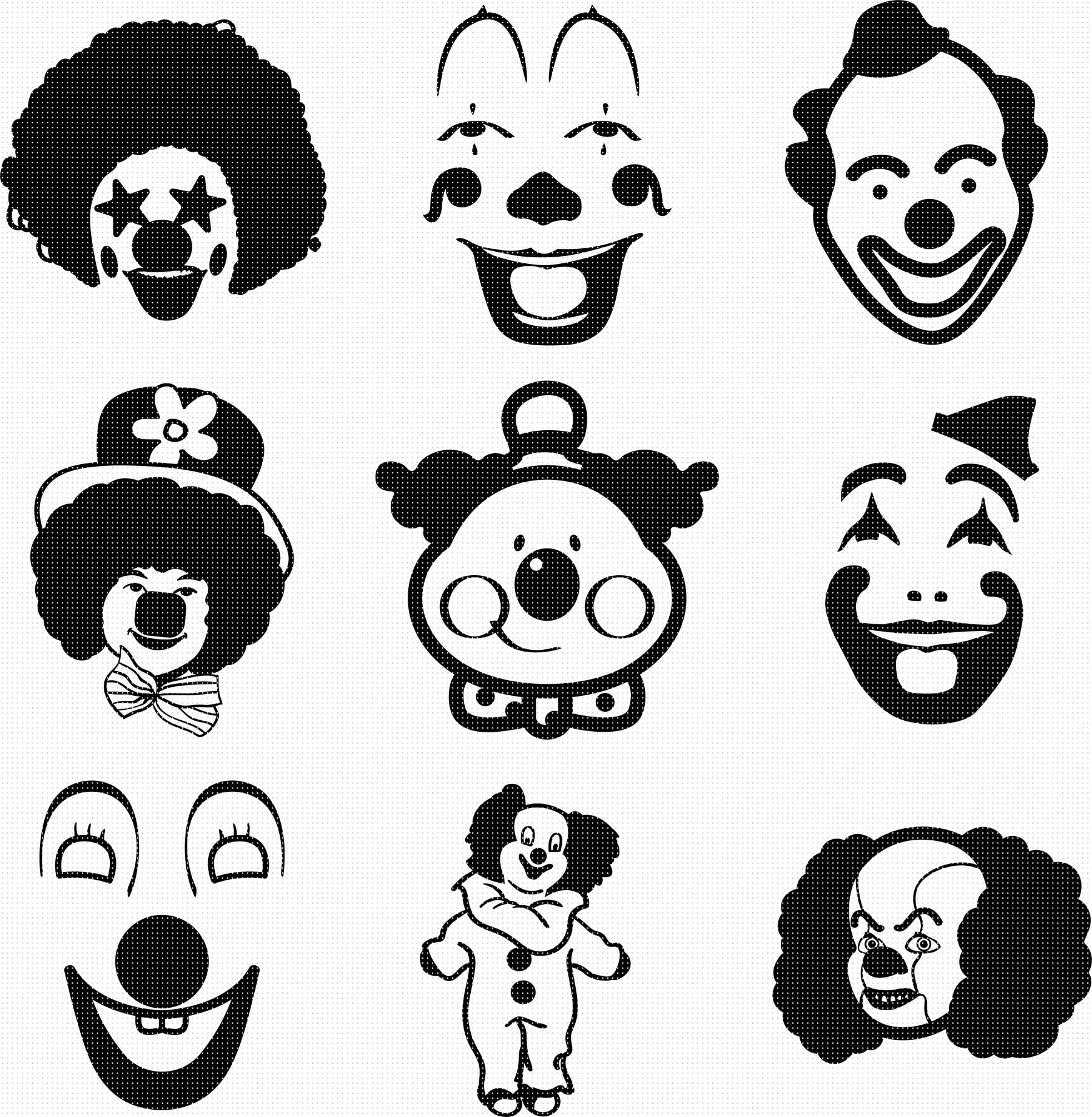 Clown svg eps png dxf clipart for cricut and silhouette - Etsy Polska