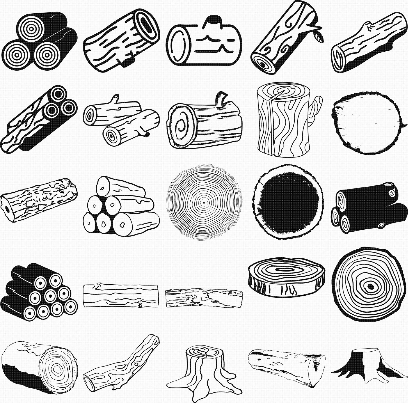 Wood Log Svg, Eps, Png, Dxf, Clipart for Cricut and Silhouette - Etsy