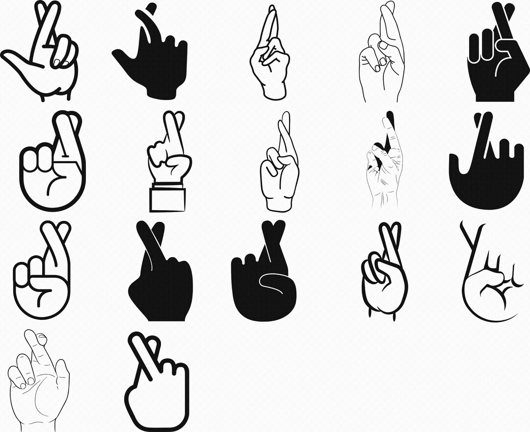 Fingers Crossed Svg, Eps, Png, Dxf, Clipart for Cricut and Silhouette ...