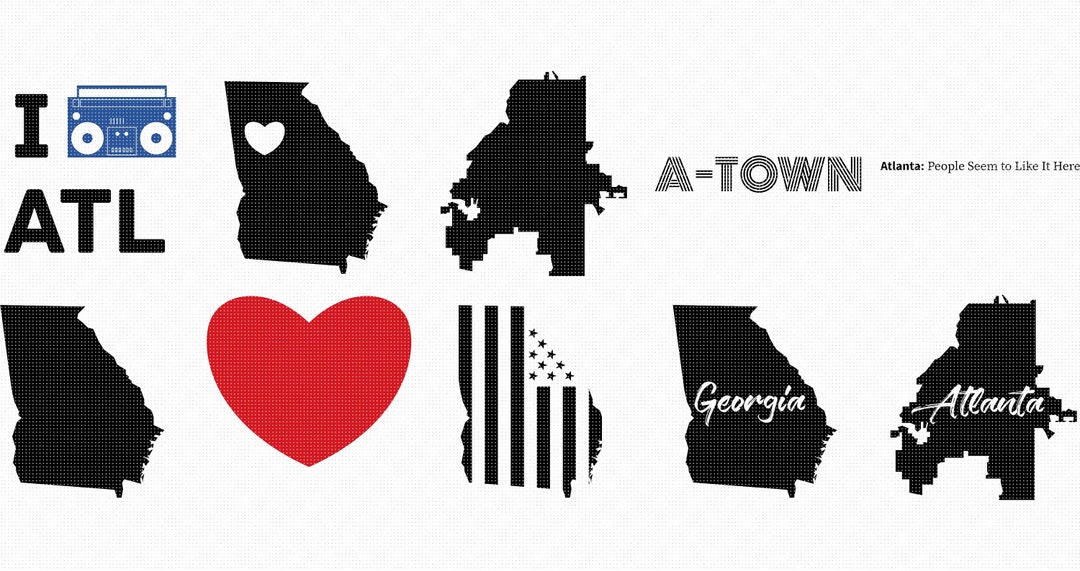Atlanta Georgia Svg, Eps, Png, Dxf, Clipart for Cricut and Silhouette ...