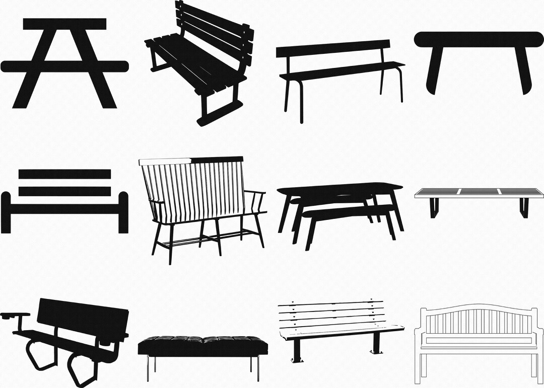 Bench Svg, Eps, Png, Dxf, Clipart for Cricut and Silhouette - Etsy
