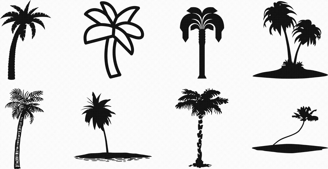 Palmera svg, eps, png, dxf, clipart para cricut y silueta - Etsy México