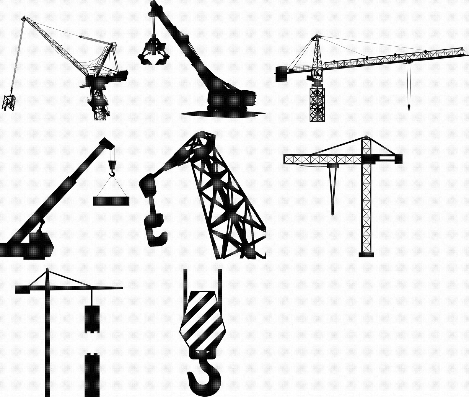 Construction Crane Svg, Eps, Png, Dxf, Clipart for Cricut and ...
