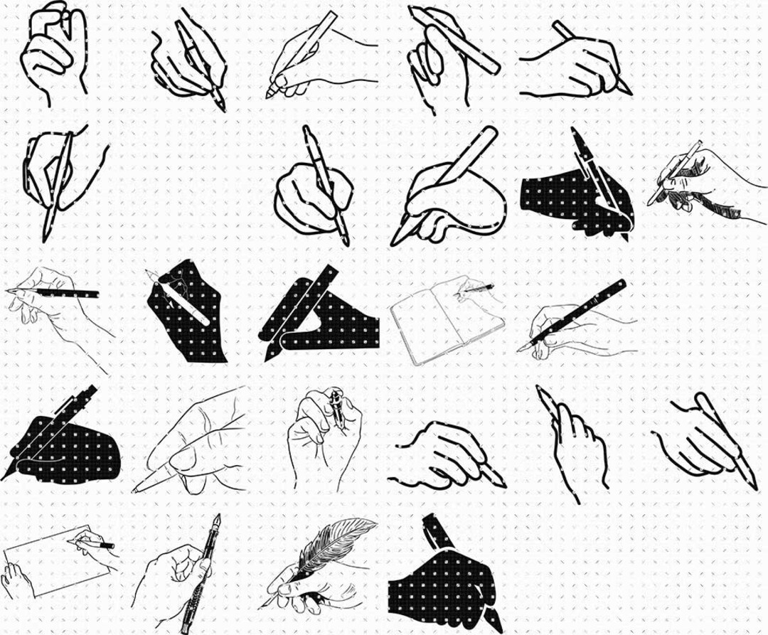 Hand Holding a Pen Svg, Eps, Png, Dxf, Clipart for Cricut and ...