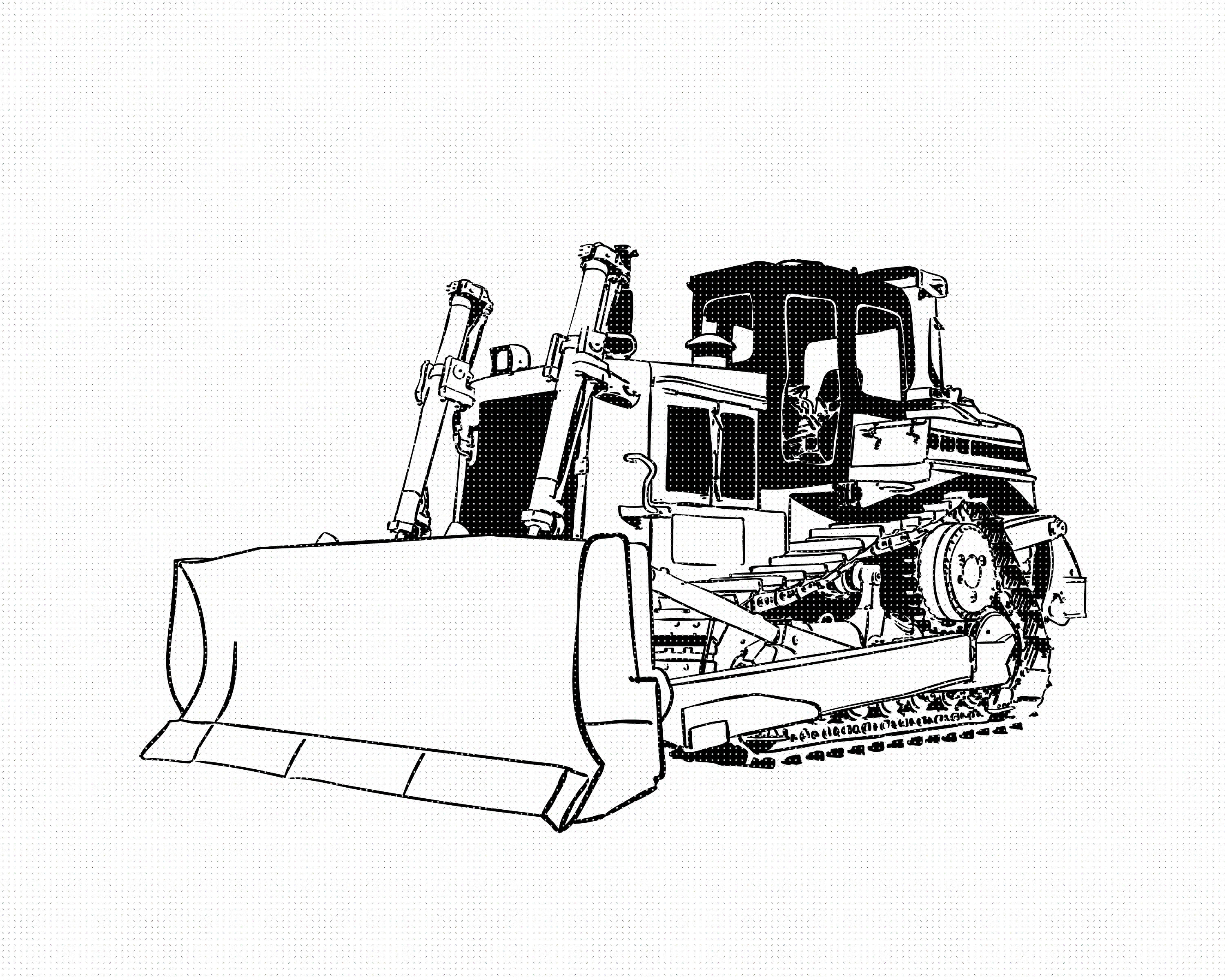 Cat Bulldozer Clipart Black And White