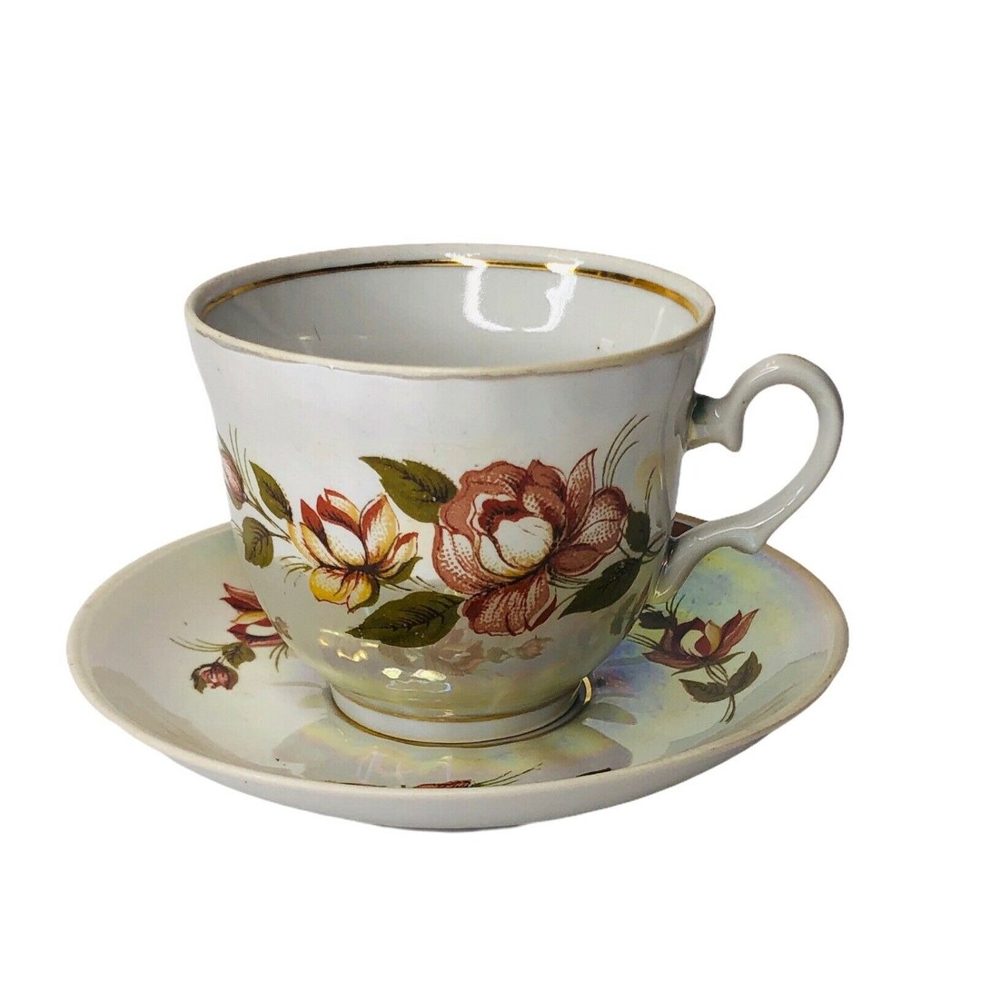 Vintage Lusterware China Floral Design Marked Gold Trim Porcelain ...