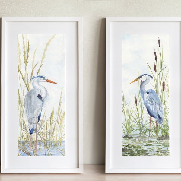 Heron Print - Etsy