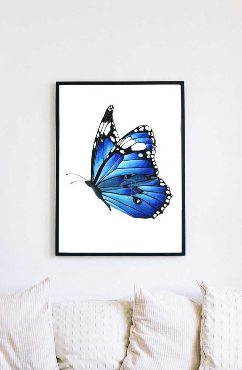 Butterfly Print Royal Blue Butterfly Watercolor Print - Etsy