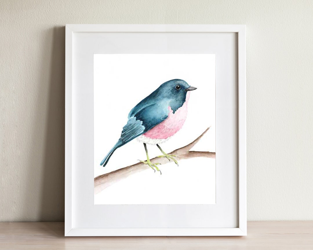 Bluebird Print, Bird Painting Watercolor Art, Bluebird Painting ...