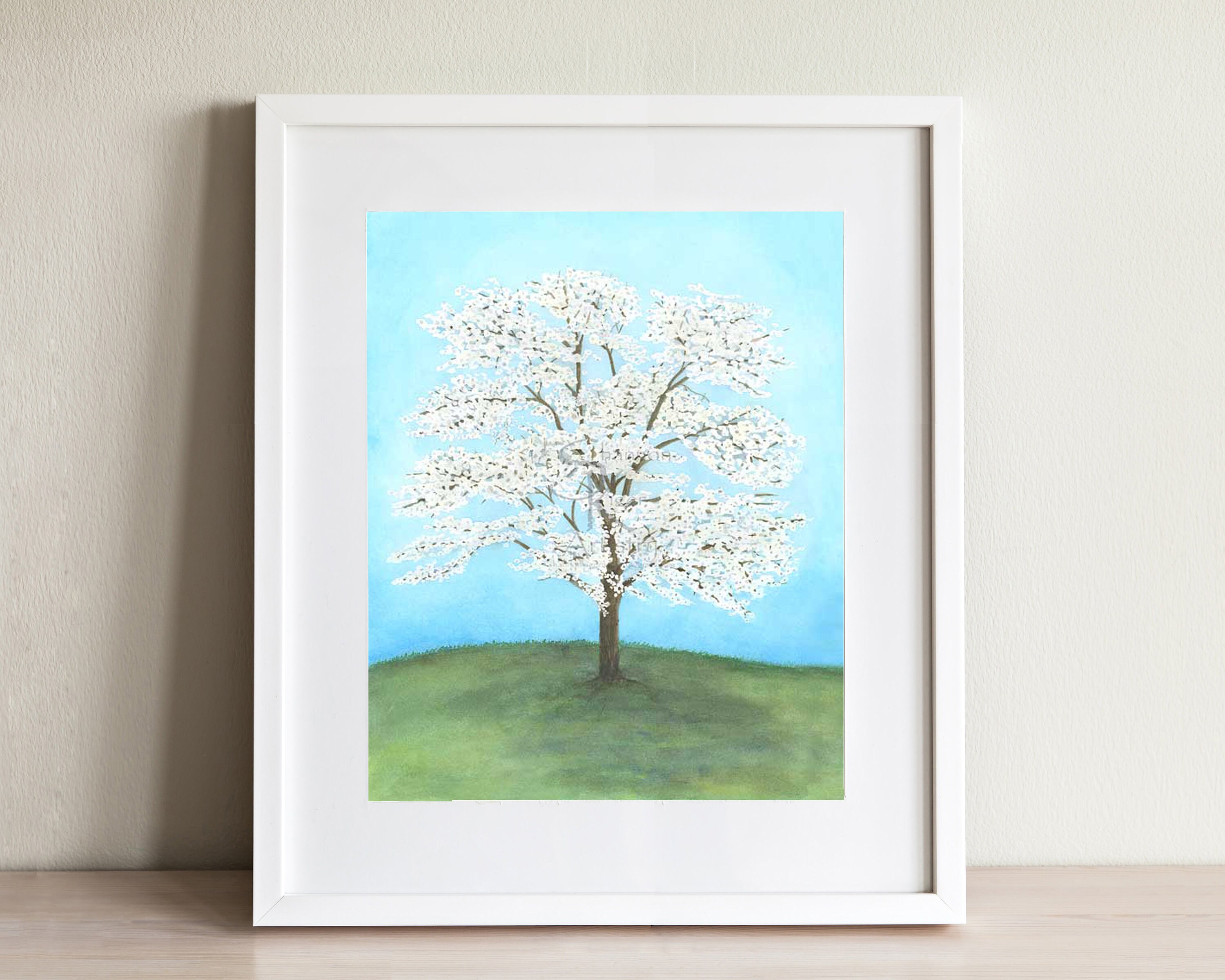Dogwood Tree Print, Dogwood Painting, Watercolor Print, Flower Wall ...