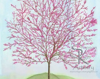 Painting Redbud Tree - Etsy