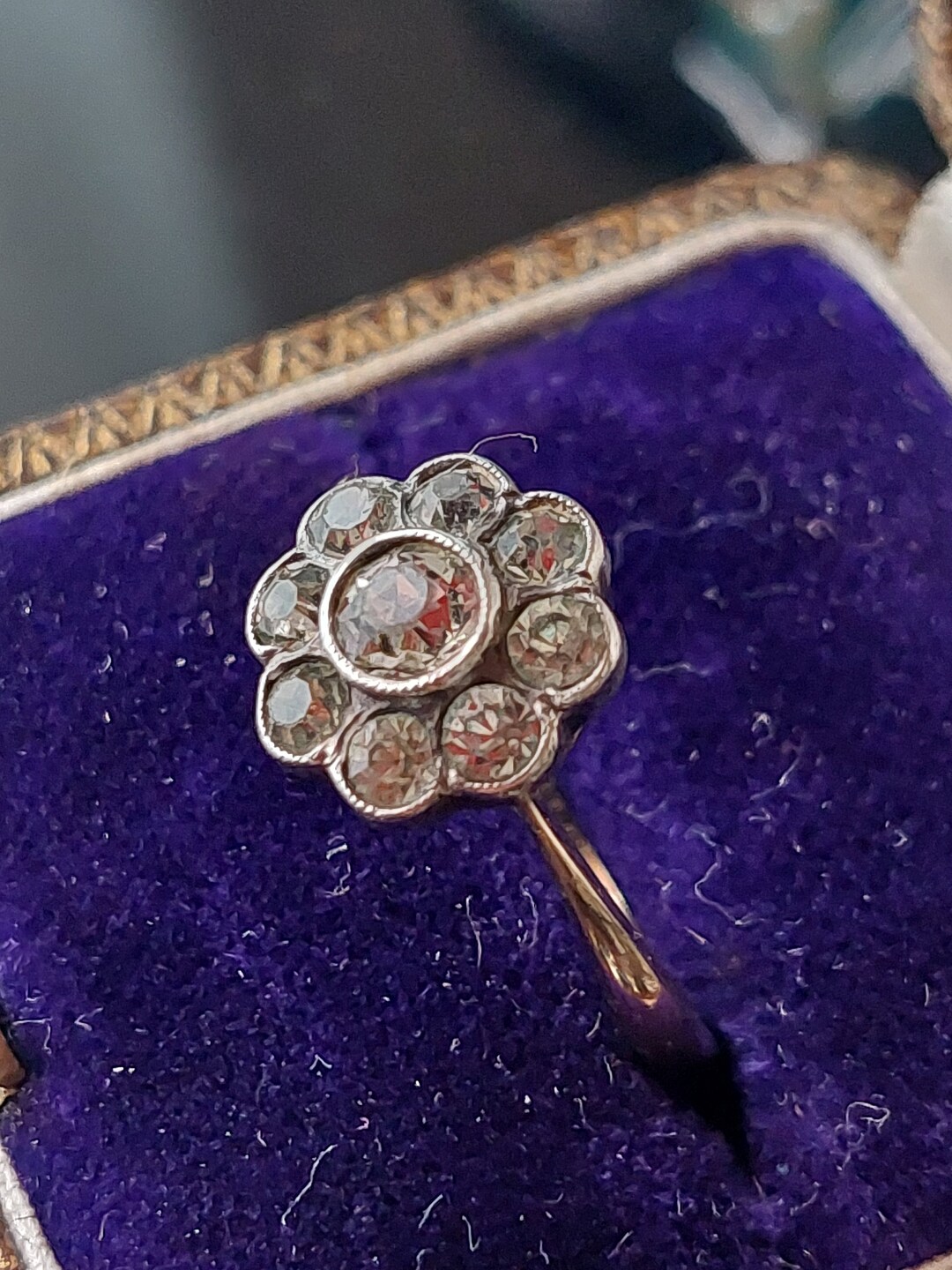 Women's Antique Paste Cluster Daisy Ring With Box, Promise Ring - Etsy