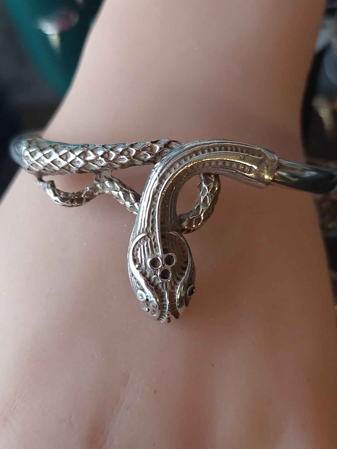 Vintage Snake Bracelet Sterling Silver - Etsy