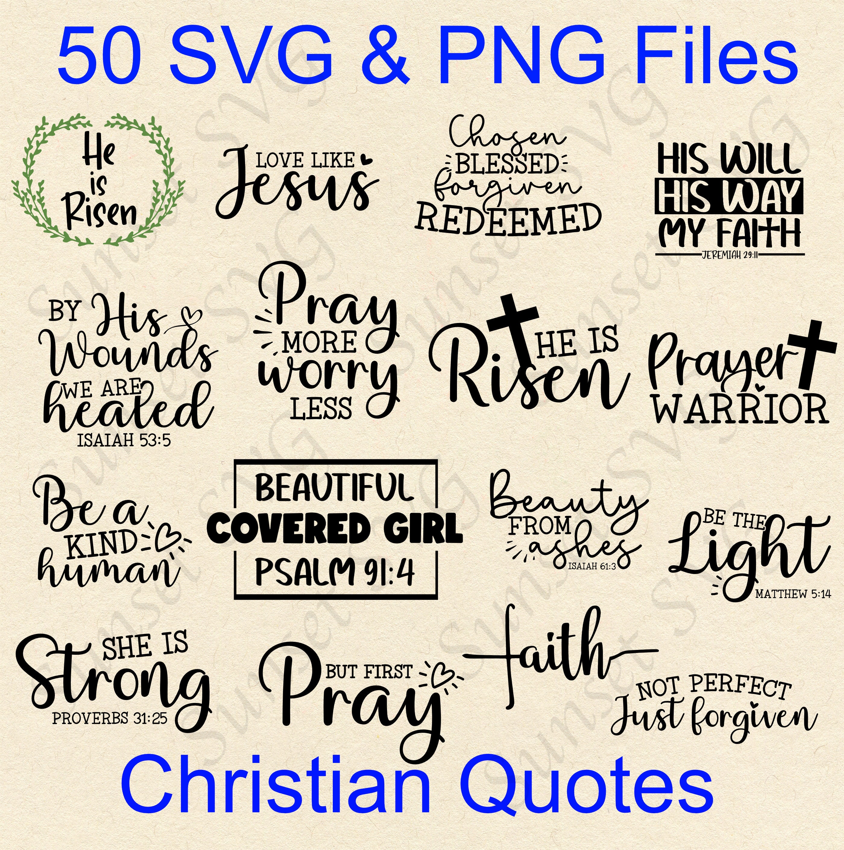 Christian SVG & PNG Files, Scripture Bundle, Bible Verses, Cut Files ...