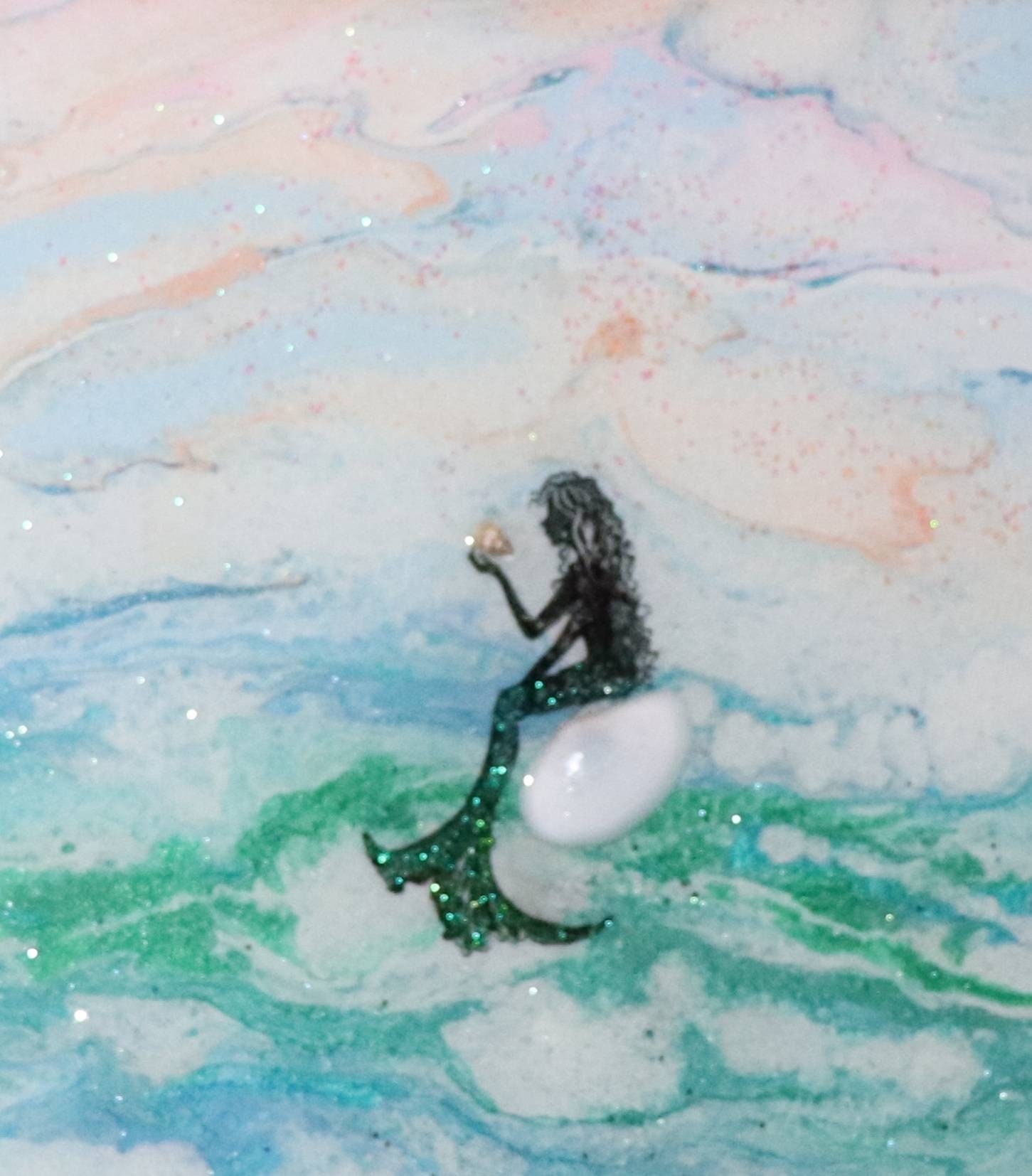 Mermaid Painting Resin Acrylic Pour Mermaid Paintingresin - Etsy