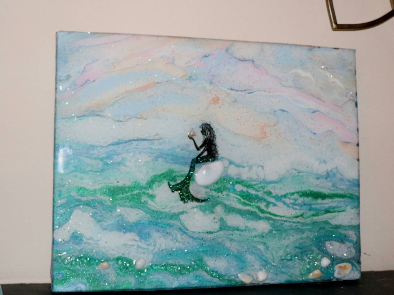 Mermaid Painting Resin Acrylic Pour Mermaid Paintingresin - Etsy