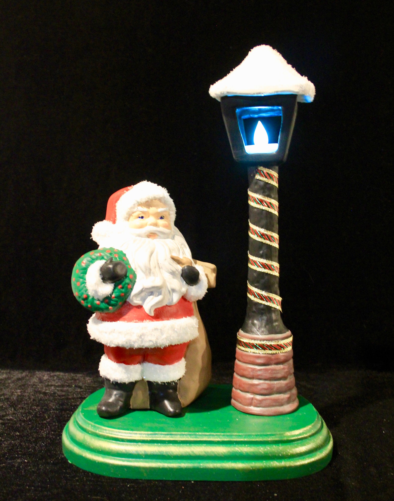Ceramic Santa and Lamp Post - Etsy