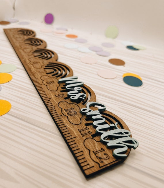 Personalized Wooden Rainbow Ruler// Custom Back to School - Etsy