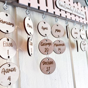 Wood Family Birthday Calendar Wall Hanging, Present for Mom ...