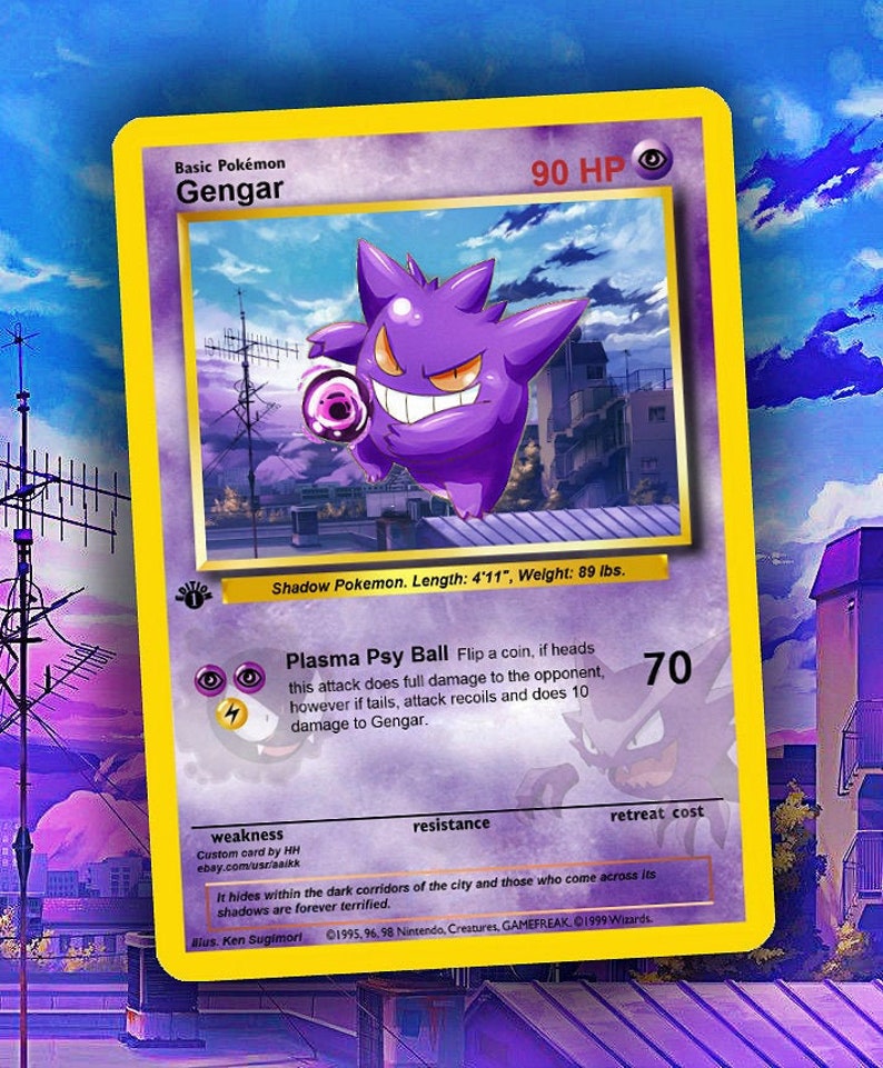 Gengar Custom Pokemon Card | Etsy