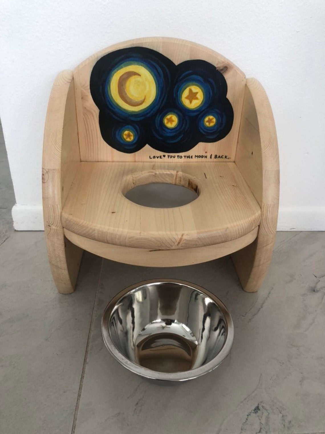 Custom/personalized, Wooden Potty Chair, Handmade, Natural Wood, Hand ...