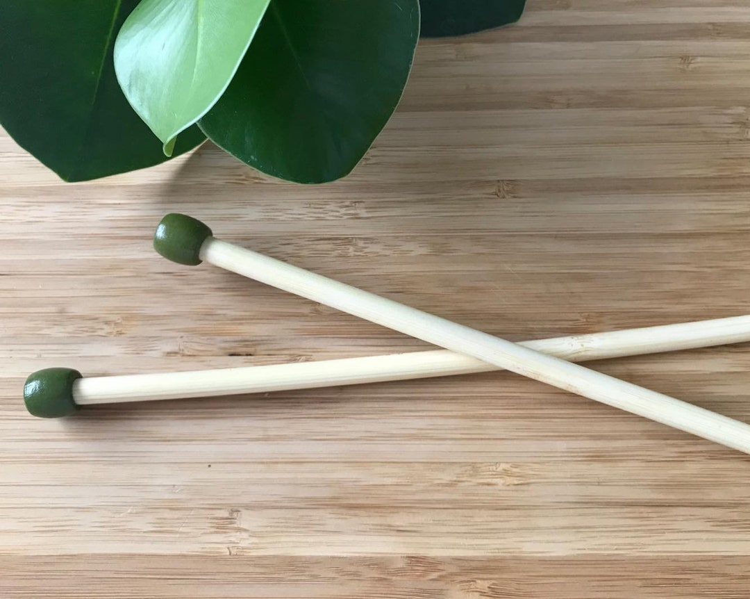 Aguja de tejer de bambú larga y recta 7 mm / 35 cm / talla 2 - Etsy España