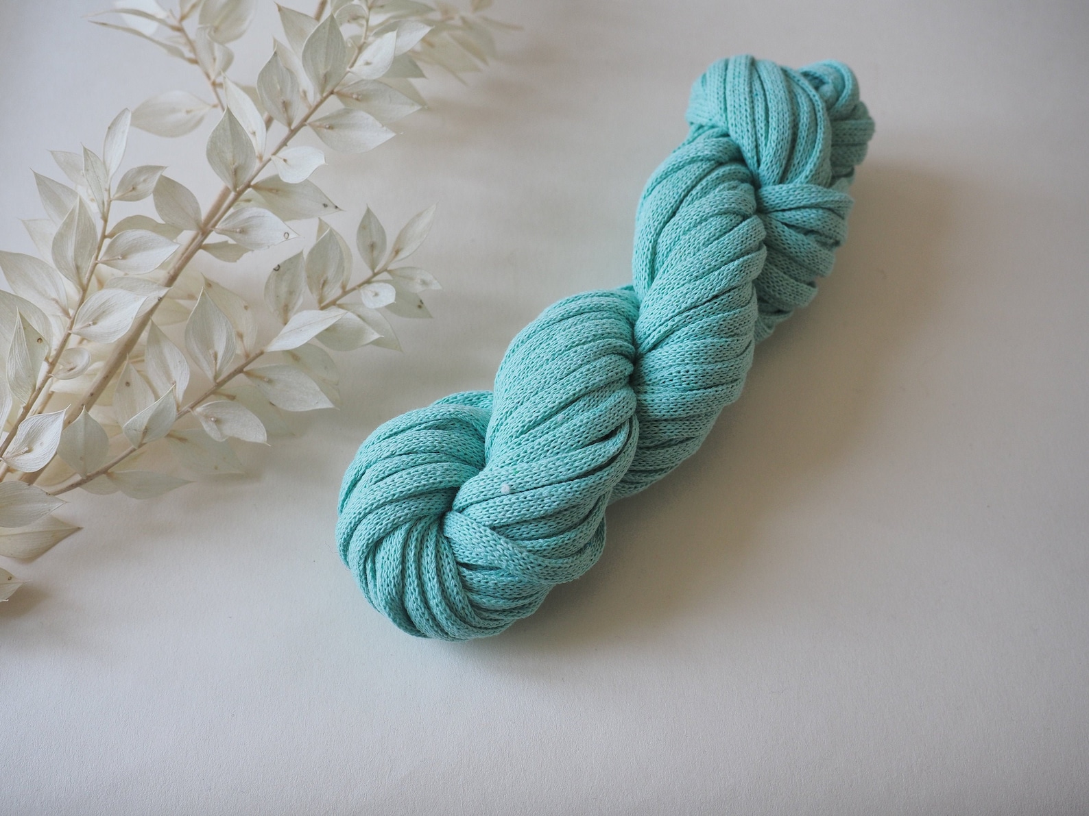 100% Cotton Tape Yarn Mint / Chunky Cotton Ribbon Yarn / Bulky | Etsy