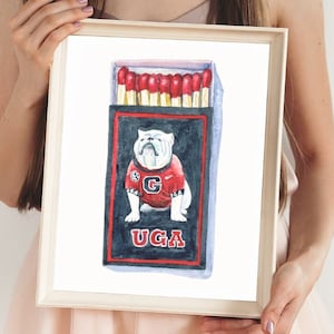UGA Mascot Matchbox Watercolor Print – A Bulldog Lover's Dream - Etsy