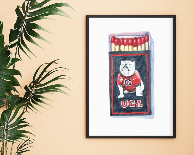 UGA Mascot Matchbox Watercolor Print – A Bulldog Lover's Dream - Etsy